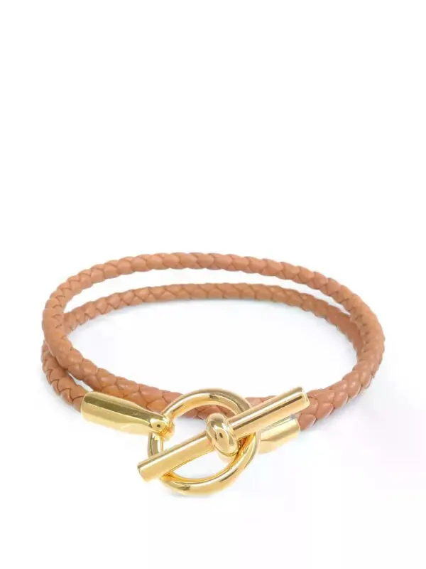Hermès Double Tour Braided Leather Bracelet