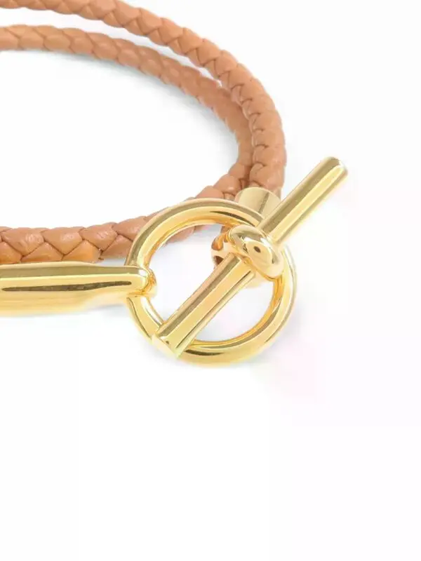 Hermès Double Tour Braided Leather Bracelet