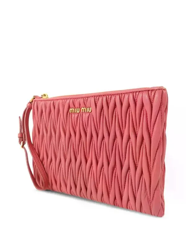 Miu Miu Quilted Leather Clutch Bag