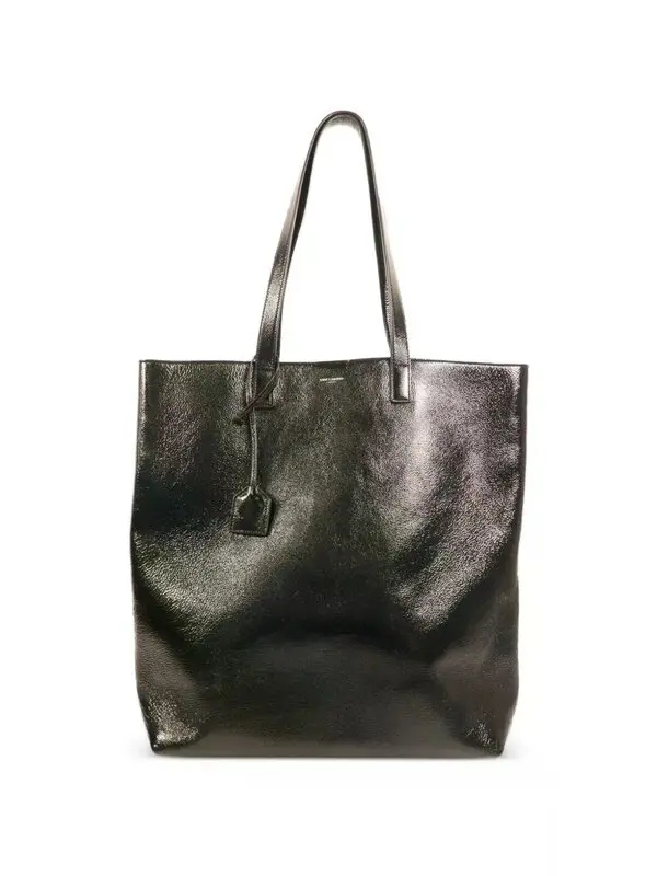 Saint Laurent Bold Crinkled-leather Tote Bag - Black