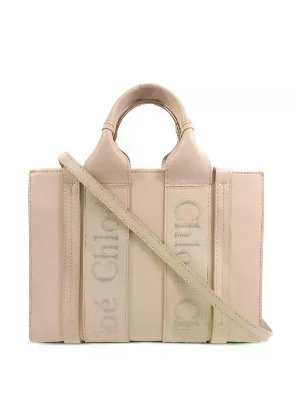 Chloé Woody Leather Tote Bag - Neutrals