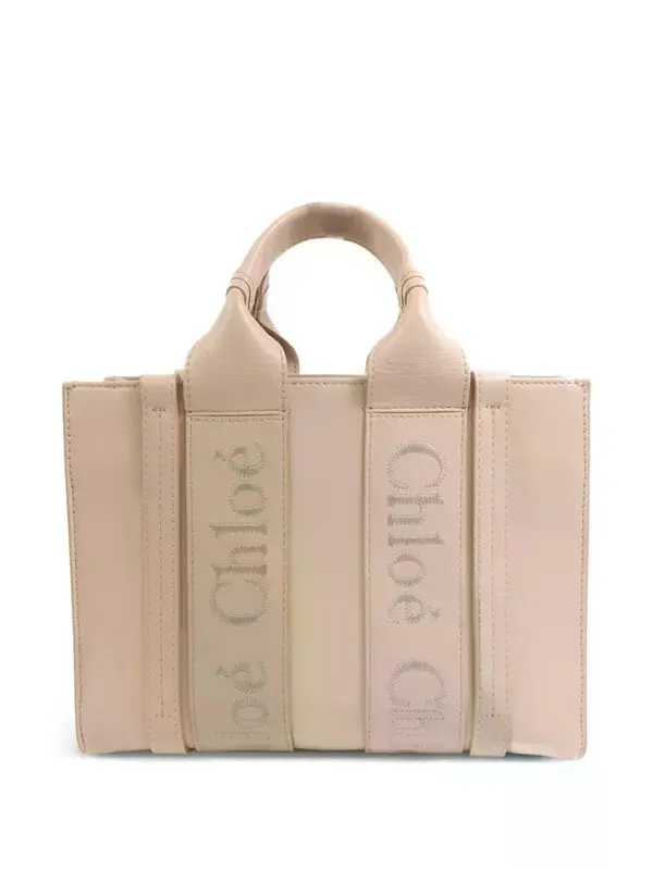 Chloé Woody Leather Tote Bag - Neutrals