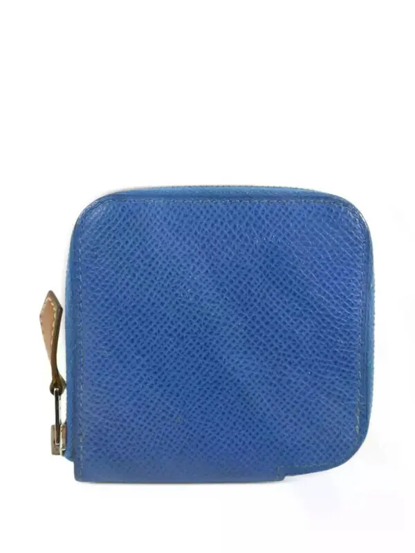 Hermès Silk In Epsom Leather Coin Purse - Blue