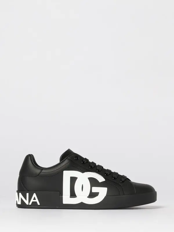 Dolce & Gabbana Portofino Leather Sneakers - Black
