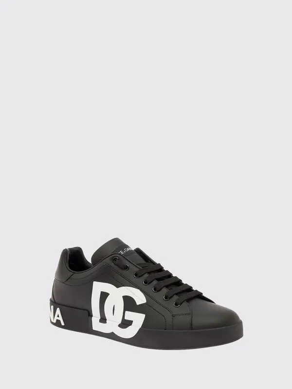 Dolce & Gabbana Portofino Leather Sneakers - Black