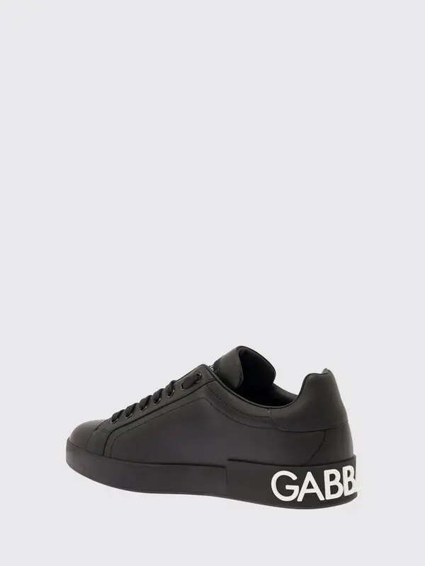 Dolce & Gabbana Portofino Dg Monogram Calfskin Lace Up Sneakers - White