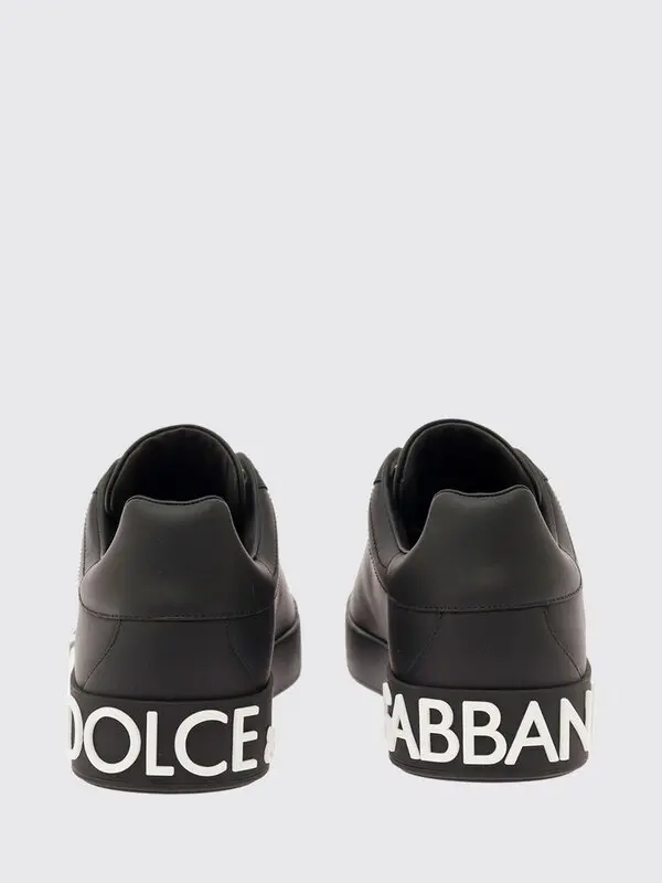 Dolce & Gabbana Portofino Dg Monogram Calfskin Lace Up Sneakers - White