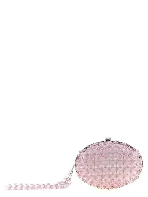 SELF-PORTRAIT Crystal Chain Clutch Bag - Pink