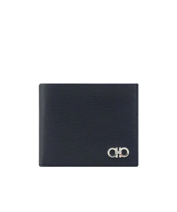 FERRAGAMO Textured Gancini Wallet - Black