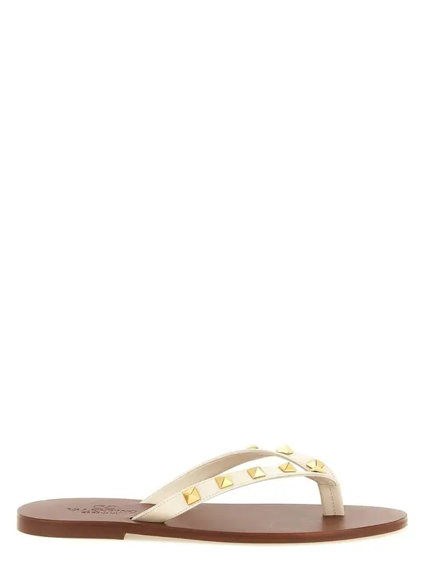 Valentino Garavani Rockstud Thong Sandals - White
