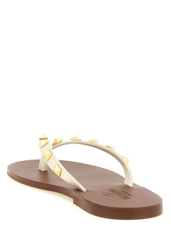 Valentino Garavani Rockstud Thong Sandals - White