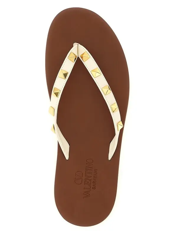 Valentino Garavani Rockstud Thong Sandals - White