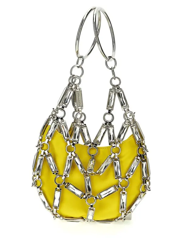 Dsquared2 Cage' Satin Handbag With Crystal Embellishments - Yellow