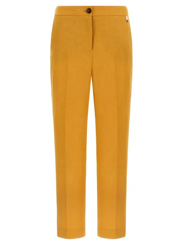 Herno Linen Tailored Trousers - Orange