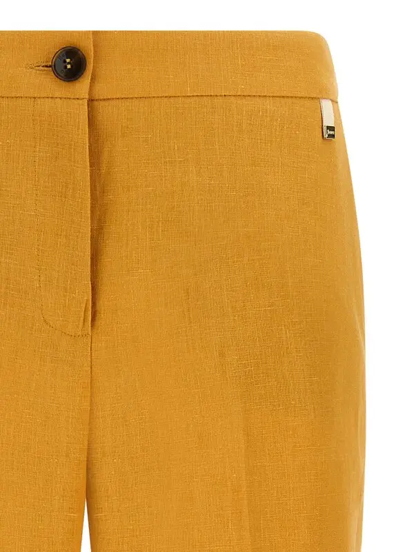 Herno Linen Tailored Trousers - Orange