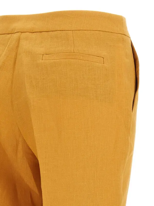 Herno Linen Tailored Trousers - Orange