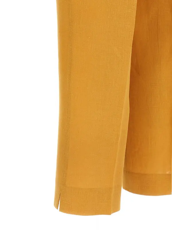 Herno Linen Tailored Trousers - Orange