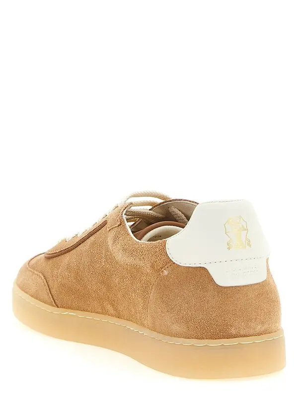 Brunello Cucinelli Suede Lace-up Sneakers - Cream