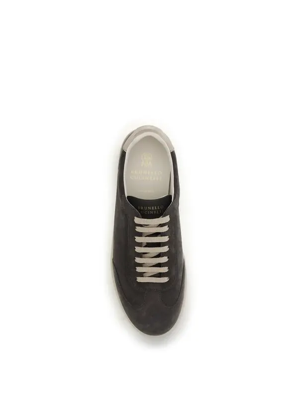 Brunello Cucinelli Suede Lace-up Sneakers - Gray