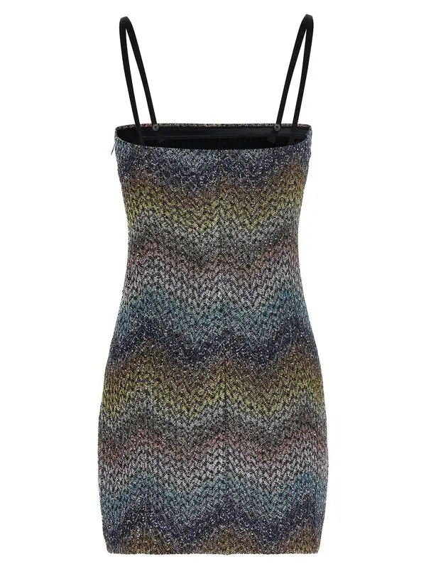 Missoni Lamé Viscose Dress With Zigzag Lace Pattern