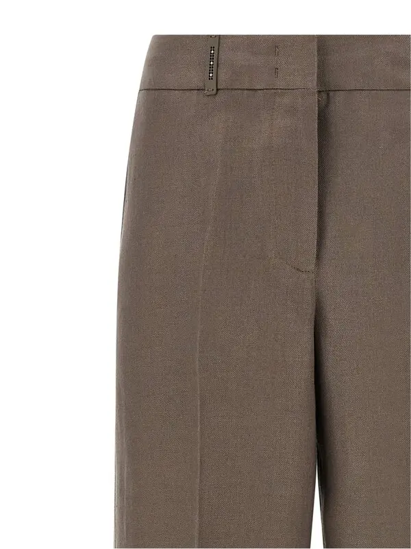 Peserico Linen Gabardine Wide Leg Trousers