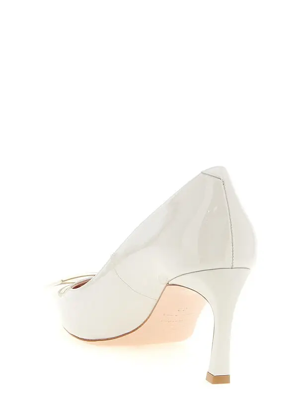 ROGER VIVIER Trompette Patent Leather Pumps With Metal Buckle - Gray
