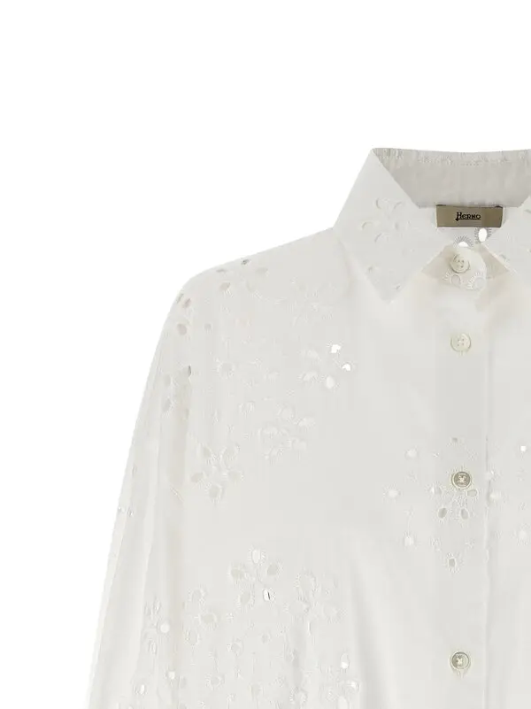 Herno Broderie Anglaise Cotton Shirt