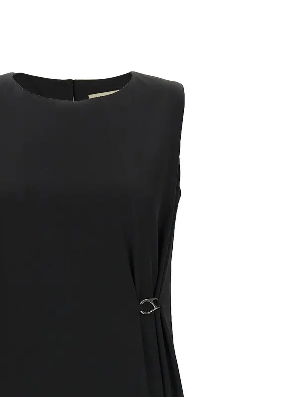 Herno Fluid Diagonal Dress With Metal Hook Detail