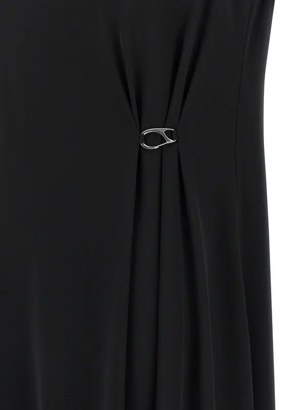 Herno Fluid Diagonal Dress With Metal Hook Detail