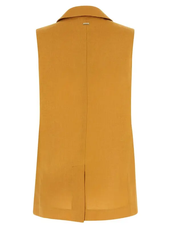 Herno Linen Double-breasted Vest