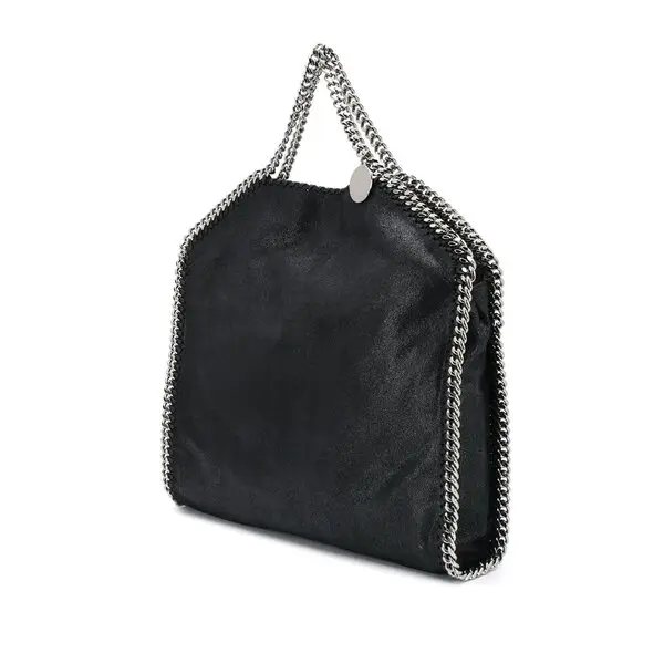 Stella McCartney Slouch Body Tote Bag With Chain-link Trim - Black