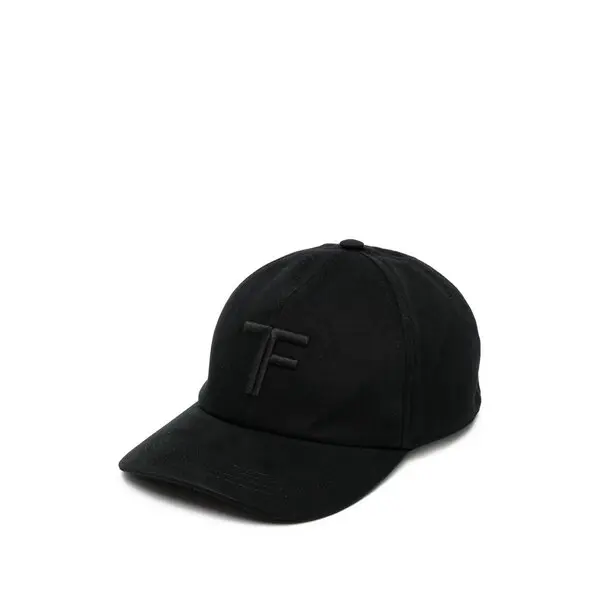 TOM FORD Cotton And Calf Leather Baseball Cap - Black
