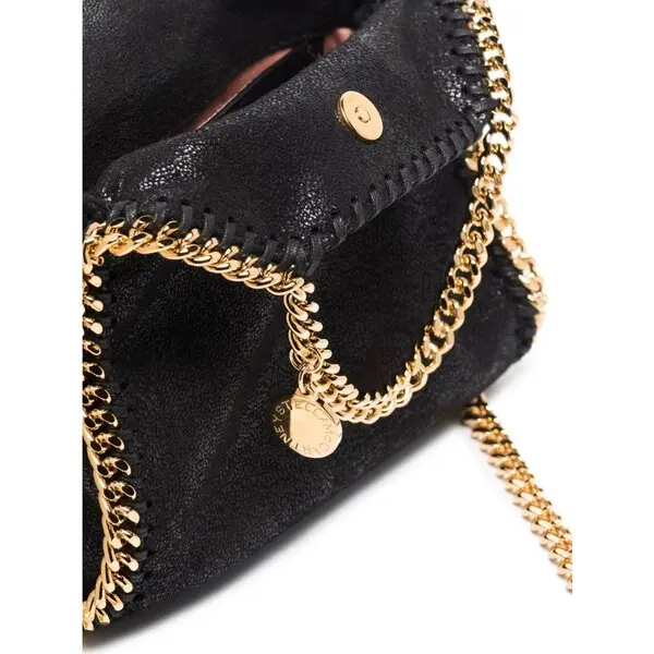 Stella McCartney Faux Leather Tote Bag With Chain Detail - Black