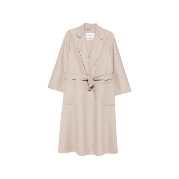 Max Mara Belted Cashmere Coat - Cream