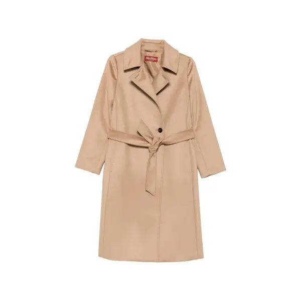 Max Mara Double-breasted Wool Trench Coat - Cream
