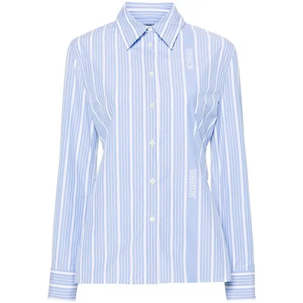 Jacquemus Cotton Poplin Striped Shirt With Cut-out Detail
