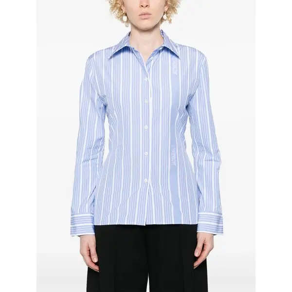 Jacquemus Cotton Poplin Striped Shirt With Cut-out Detail