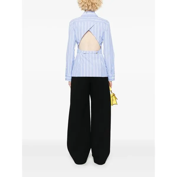 Jacquemus Cotton Poplin Striped Shirt With Cut-out Detail