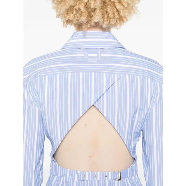 Jacquemus Cotton Poplin Striped Shirt With Cut-out Detail
