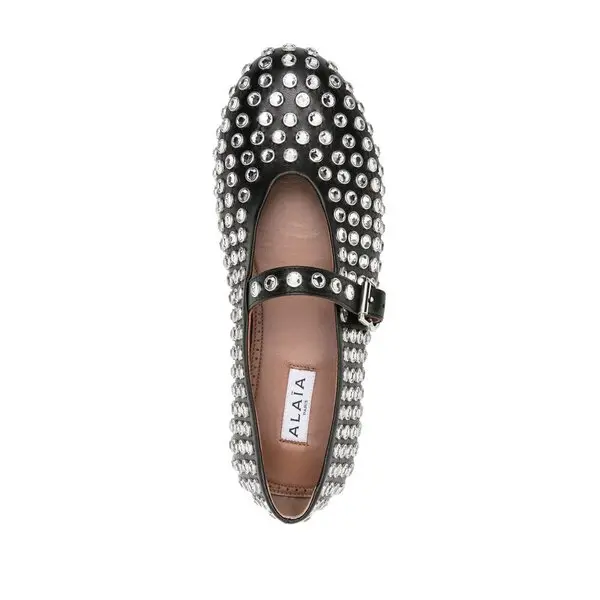 Alaïa Mesh Ballet Flats With Buckle Strap
