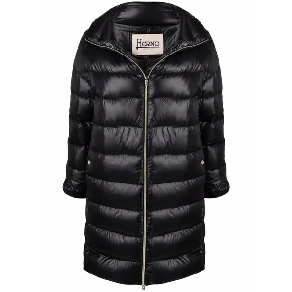 Herno Padded Single-breasted Coat - Black