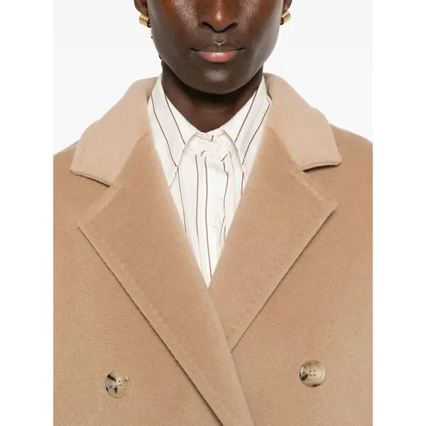 Max Mara Double Breasted Camel Virgin Wool Coat - Brown