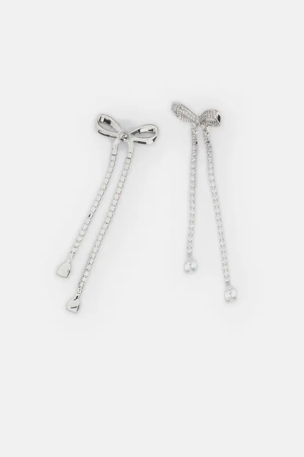 SELF-PORTRAIT Crystal Bow Dangle Earrings - Multicolor