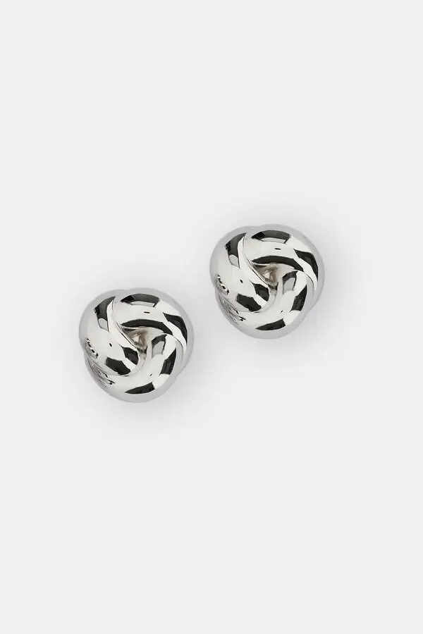 SELF-PORTRAIT Silver Knotted Earrings - Multicolor