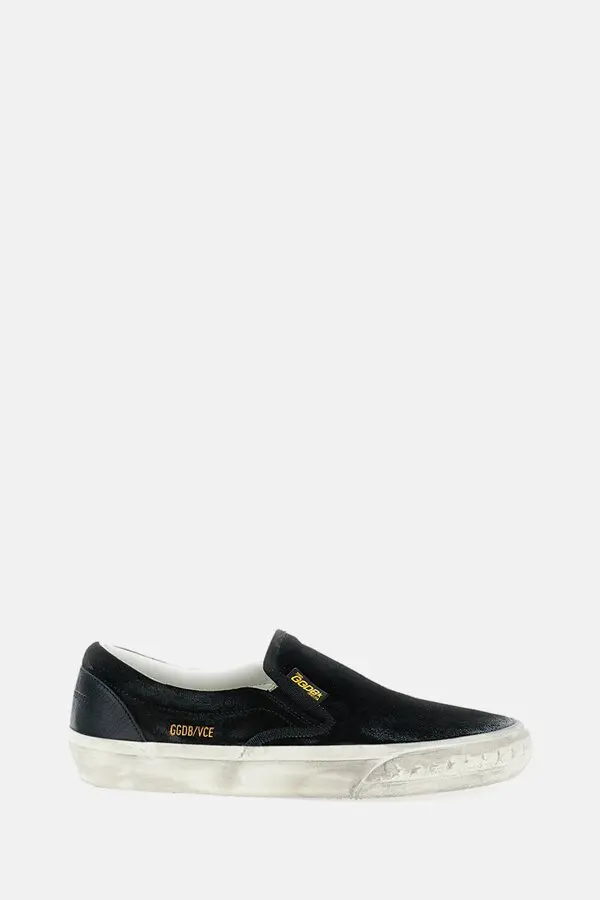 GOLDEN GOOSE Black Suede Slip-on Sneakers
