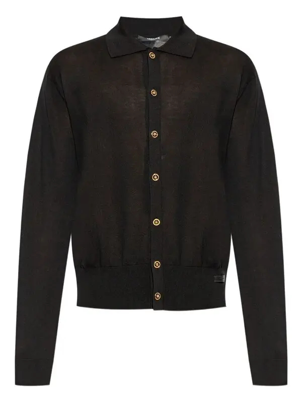Versace Cotton And Silk Cardigan - Black