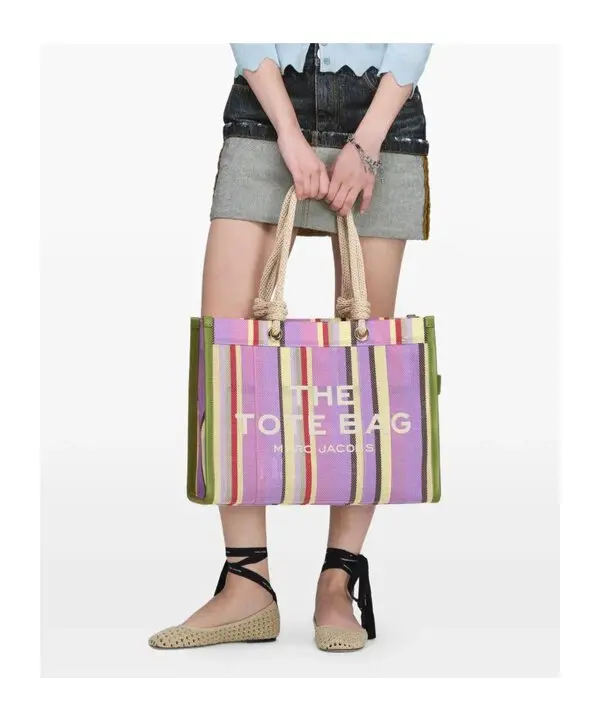 Marc Jacobs The Tote Bag Striped Mesh Tote Bag - Multicolor