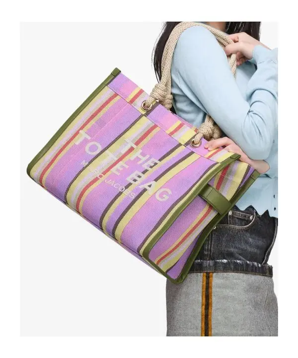 Marc Jacobs The Tote Bag Striped Mesh Tote Bag - Multicolor