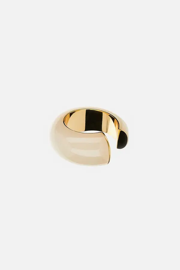 SELF-PORTRAIT Cream Resin Cuff With Gold-plated Brass Interior - Multicolor