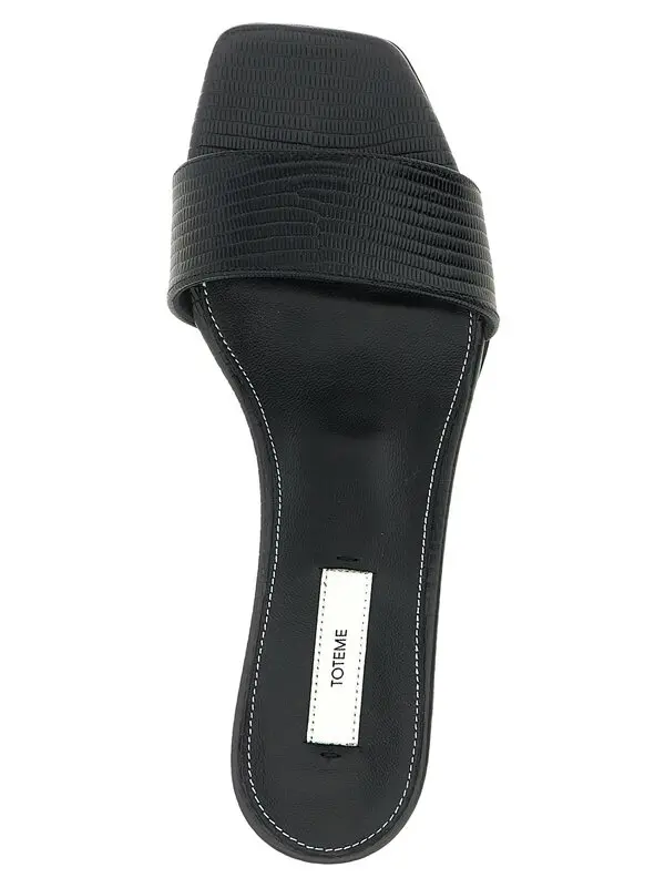 TOTEME Lizard-embossed Bandage Sandals